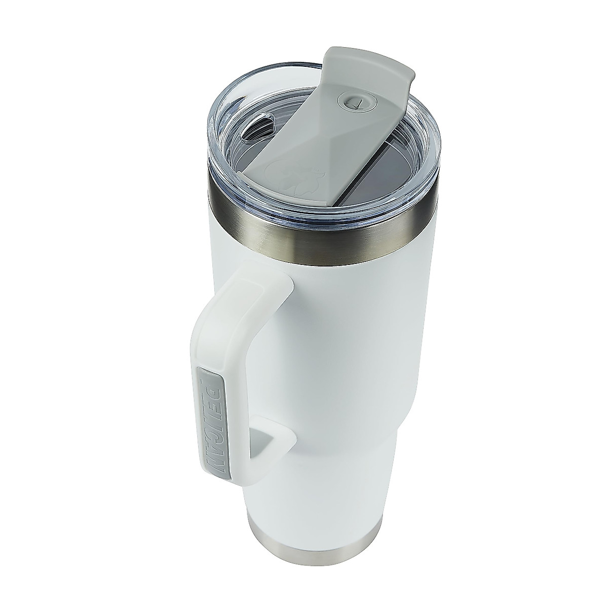 Pelican Hydration Pelican Porter™ 40 oz Vacuum Insulated Tumbler - Recycled Stainless Steel Double Wall Travel with Dual Lid, Powder Coated Insulated Coffee Mug For Hot Cold Drinks, Bright White