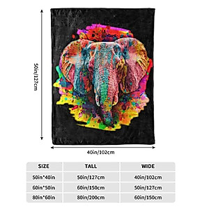 Elephant Blanket Super Soft Warm Elephant Throw Blanket - Lightweight Cozy Flannel Throw Blanket for All Seasons Bed Couch Sofa Office Decor, Gift for Girls and Boys Women and Man 50"x40"