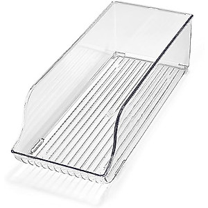 Clear Can Dispenser for Soda and Food - Open Top Storage Organizer for Pantry, Fridge and Freezer - Set of 2