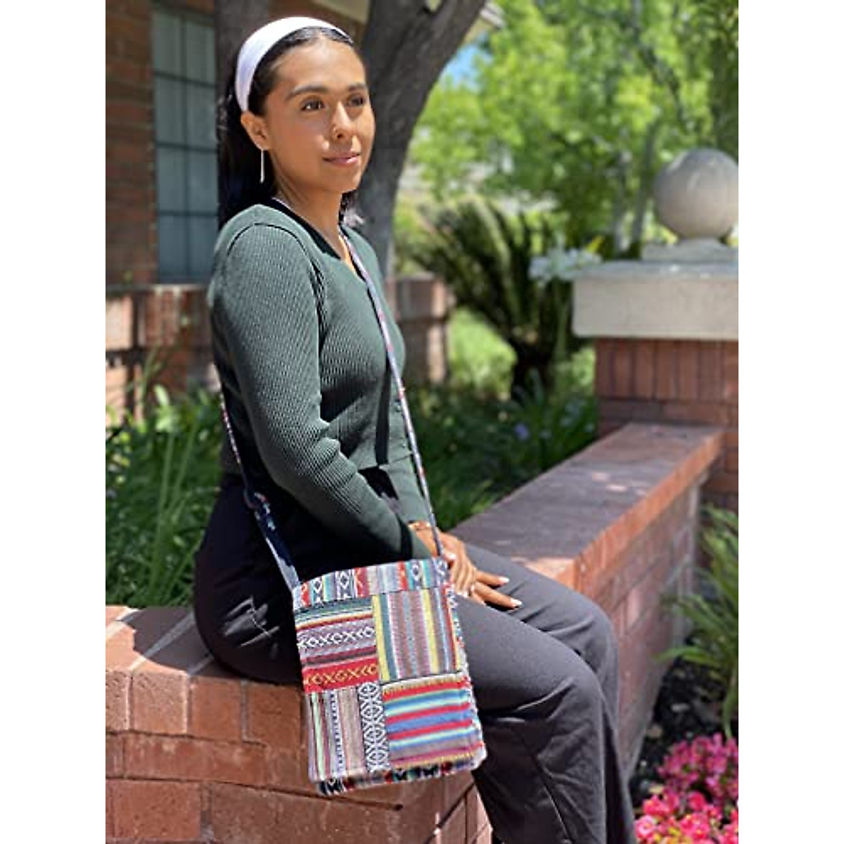 Small Adjustable Tribal Bohemian Crossbody Shoulder Bag Sling Purse or Tablet Case