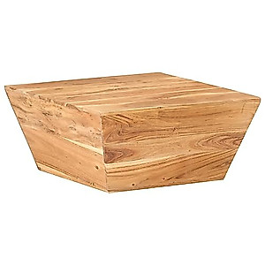 QJBSAVVA Coffee Table V-Shape 26"x26"x11.8" Solid Acacia Wood,Bedside Tables Side Tables End Tables Entrance Tables Suitable for Meeting Rooms, Reception Rooms, Offices