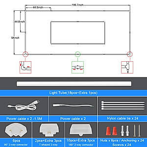LZHOME LED Garage Light Fixture: High Brightness 39000LM LED Garage Ceiling Lights, Updated 46 inch Large Size Rectangle Light for Garage Shop Workshop Gym Car Detailing