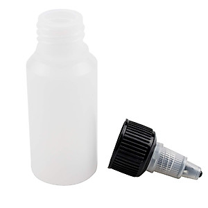 Bekith 40 Pack 1oz Dispensing Bottles, Boston Round HDPE Plastic Bottle with Twist Top Cap, Empty Plastic Squeeze Bottle
