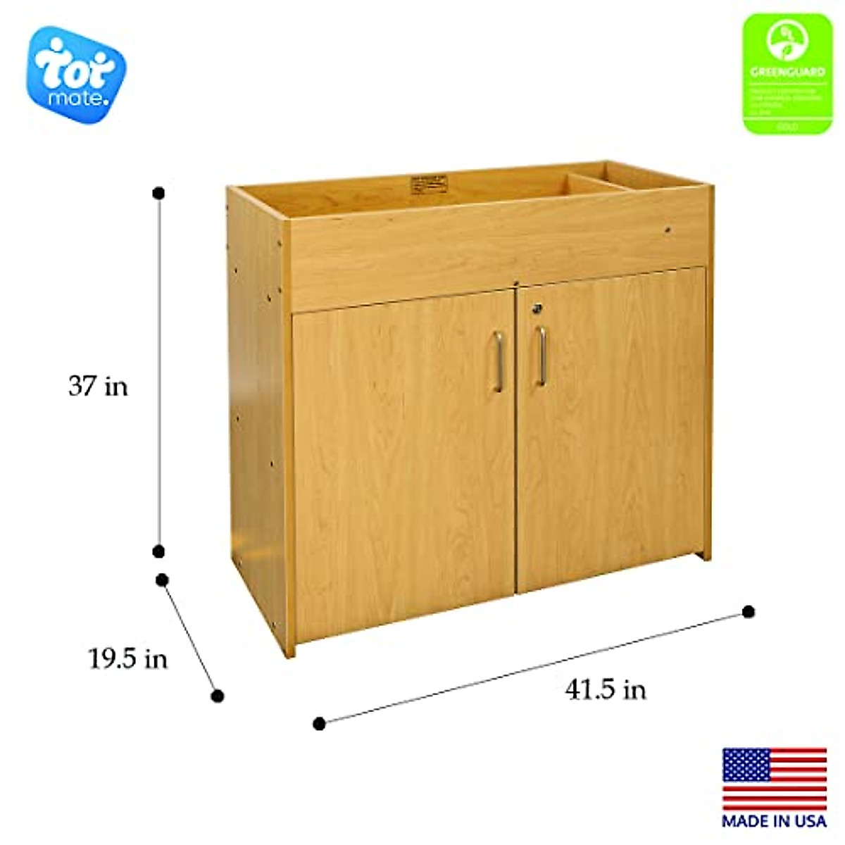 Tot Mate 41-1/2" Wide Daycare Infant Changing Table - Maple