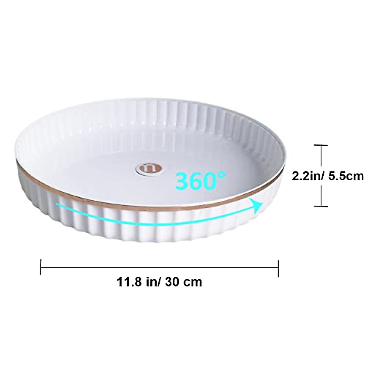 Lazy Susan Turntable, Plastic Ivory, 12-inch Rotating Lazy Susan Turntable Organizer for Kitchen/Bathroom, Pantry, Cabinet, Dining Table, Fridge, Countertop