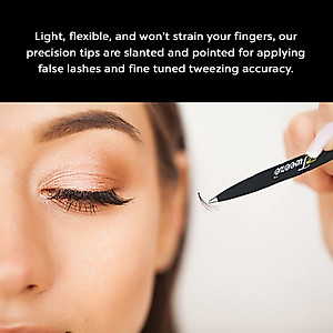 Slant and Dual Ended Point Tips Tweezers Precision Crafted for Eyebrows Ingrown Hair two in one Tweezers for Ease of use Z-Tweeze PATENTED by DreamCut