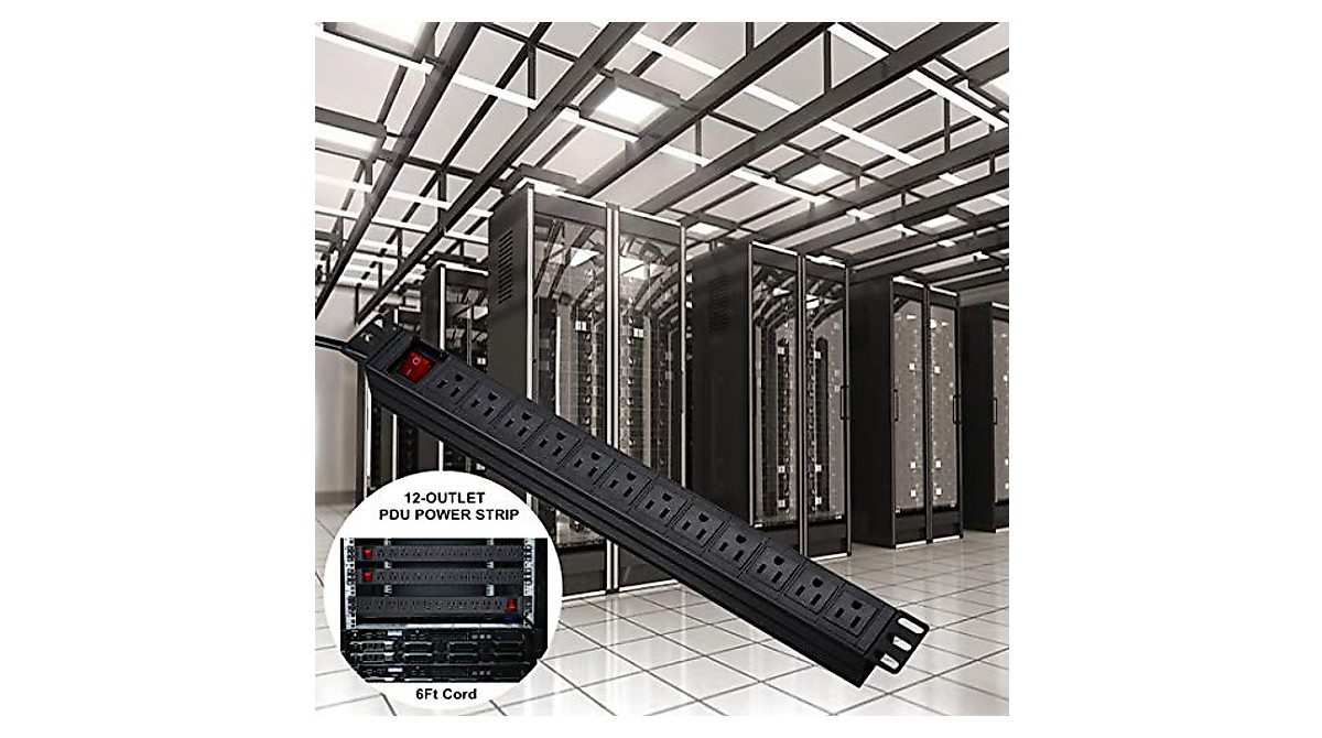 BTU 12 Outlet Metal Rack-Mount Power Strip Surge Protector