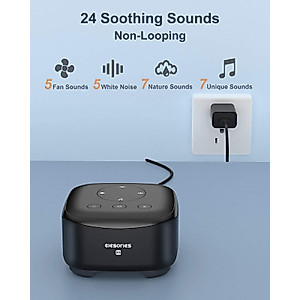 elesories S3 White Noise Machine, Portable Sleep Therapy Sound Machine for Adults Baby Kids Sleeping
