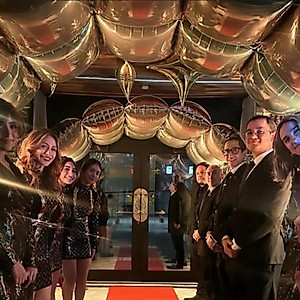 Orgnafey Mylar Metallic Gold Flat Square Foil Balloons Wall Tunnel Background Double Sided Chrome Gold&Silver Balloon Arch Garland Kit For Birthday Graduation Anniversary Party Backdrop Decorations