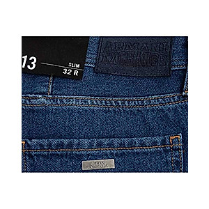 A|X Armani Exchange Men's Bull Cotton Stretch 5 Pocket Pant, Indigo Denim, 34