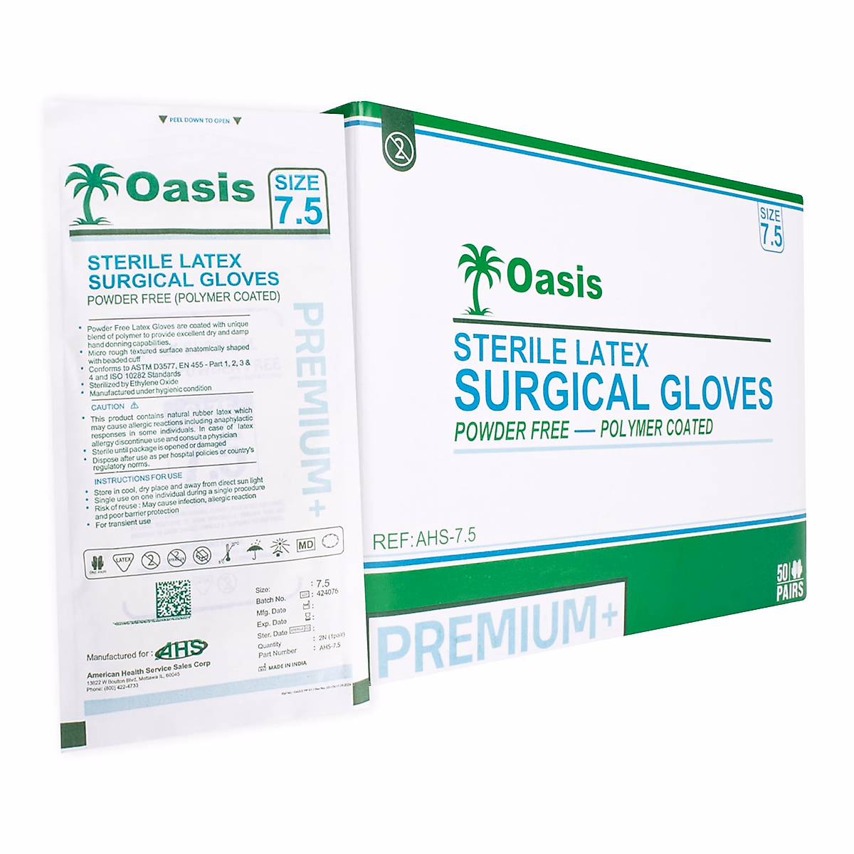 Generic Powder Free Latex Surgical Gloves, Size 7.5, 50 Pair/Box