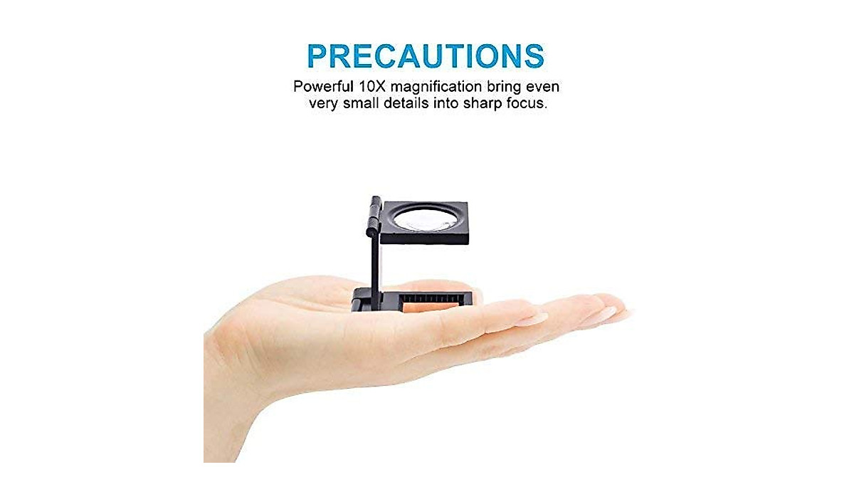 10X 28mm Mini Folding Magnifier with Scale - Pack of 3