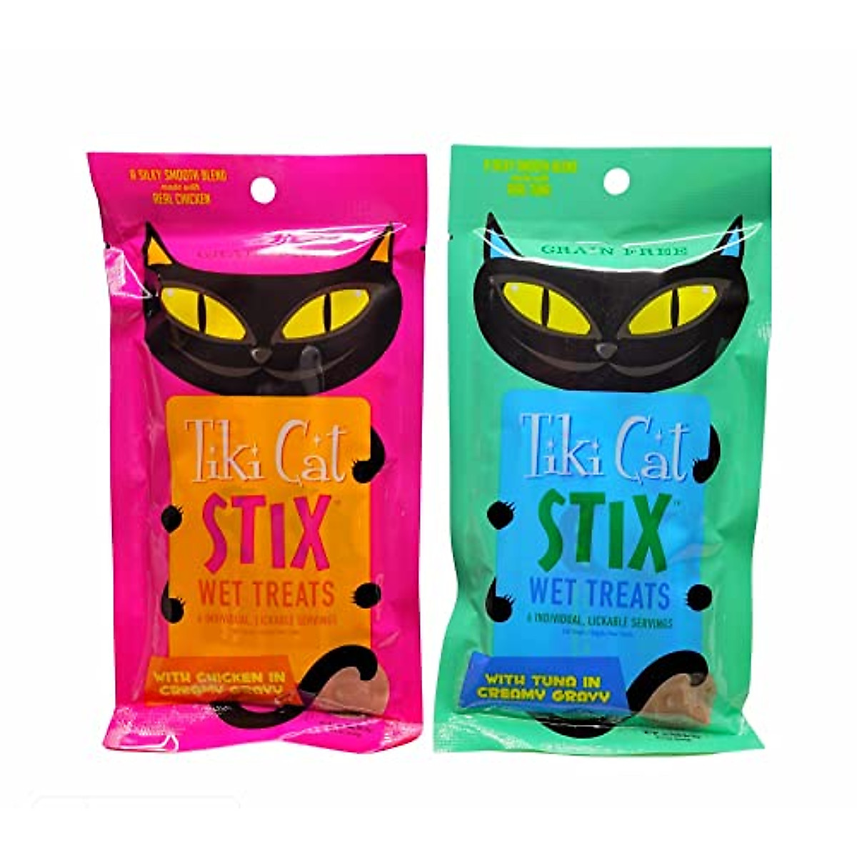 Tiki Cat Stix 6ct Single Serve Pouches - Tuna Mousse and Chicken Mousse (2 Pack)