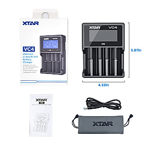 XTAR VC4 Charger for Lithium-ion and Ni-MH Batteries (Authentic USA Version)
