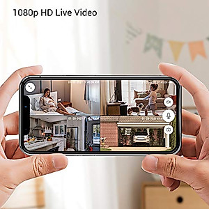 Zmodo Cameras for Home Security (Indoor & Outdoor Camera Bundle), 1080p HD, IP Camera Wireless WiFi, Motion Detection, Two-Way Talk, Night Vision, Remote View, Cloud Service, Work with Alexa/Google