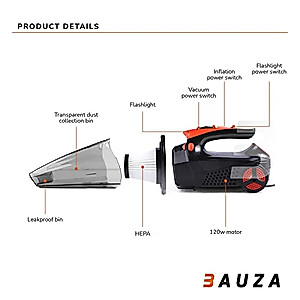 Accessory for car, it is a cleaning kit, a portable and comfortable wireless vacuum cleaner, to clean seats and has enough power to suck up animal hair, leaves everything clean and works at 12 v