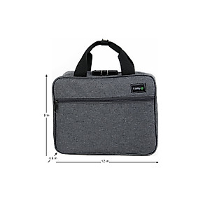 Kaddy Large Medicine Bag, Secure, Padded, Pill Organizer Box, Case for Bottles of Medicine or Supplements; Storage; Toiletry; 3 Digit Lock, Grey