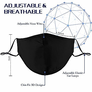 Fwaouty Cloth Face Masks, Reusable Washable Adjustable Breathable Face Mask with Nose Wire for Women Men 6 Packs