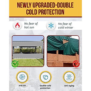 FoundGo 8'H x 10'W Vinyl Curtains for Patio 19oz, Outdoor Clear Vinyl Patio Enclosure,Heavy Duty Clear Tarp Waterproof Vinyl Tarps with Grommets for Pergola, Balcony,Porch,Gazebos，-4℉ Cold Resistant