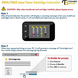 Toner Bank Compatible Toner Cartridge Replacement for HP 206A 206X W2110A W2110X for HP Color Pro M283fdw M255dw MFP M283cdw M282nw M283 M255 Printer Ink (Black Cyan Yellow Magenta, 4-Pack)