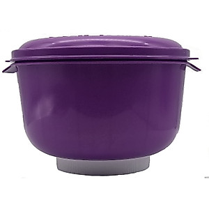 APSI Store Kernel Katcher Popcorn Bowl Set - Popcorn Bowl with Kernel Sifter and Separator, Large and Reusable With Lid, Dishwasher Safe, Recycled Plastic with Handle (Purple Sparkle)