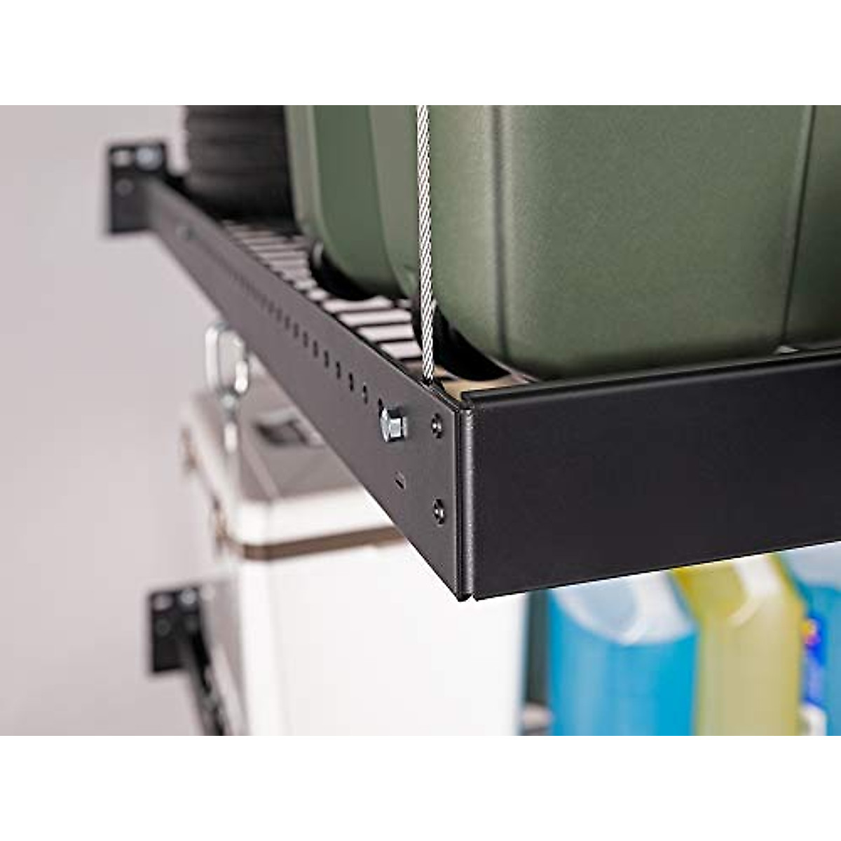 NewAge Products Pro Series Black 2 ft. x 8 ft. Wall Mounted Steel Shelf, Garage Overheads, 40406