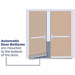 Fire Rated/Light Duty/Surface Mounted Automatic Door Bottom (7123CA) with Solid Rubber Extrusion, SMS # 6 x 1'' Supplied, (48'' L x 19/32" W x 2" H)