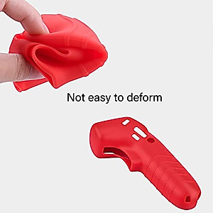 AYNEFY Drone Controller Rocker Sleeve, Space Saving Soft Reasonable Hole Reservation Lightweight Drop Resistant Drone Rocker Silicone Protector with Lanyard for FPV (Red)