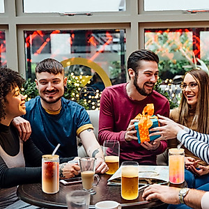 Dyserbuy Glass Cups with Bamboo Lids and Glass Straw 6pcs Set, 16oz Drinking Glasses, Beer Iced Coffee Glasses, Tumbler Cup, Ideal for Smoothie, Boba Tea, Whiskey, Water