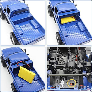 Mostop RC Crawler Truck, C24 Pickup Truck with LED Light, 4x4 Off-Road RC Rock Crawler,2.4Ghz Remote Control Car All Terrain Truck Crawler,Throttle & Steering Control,2 Batteries, Ideal Gift