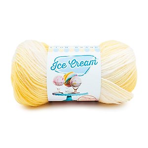 Lion Brand Yarn (1 Skein) Ice Cream Baby Yarn, Lemon Meringue Multicolor, 1182 Foot (Pack of 1)