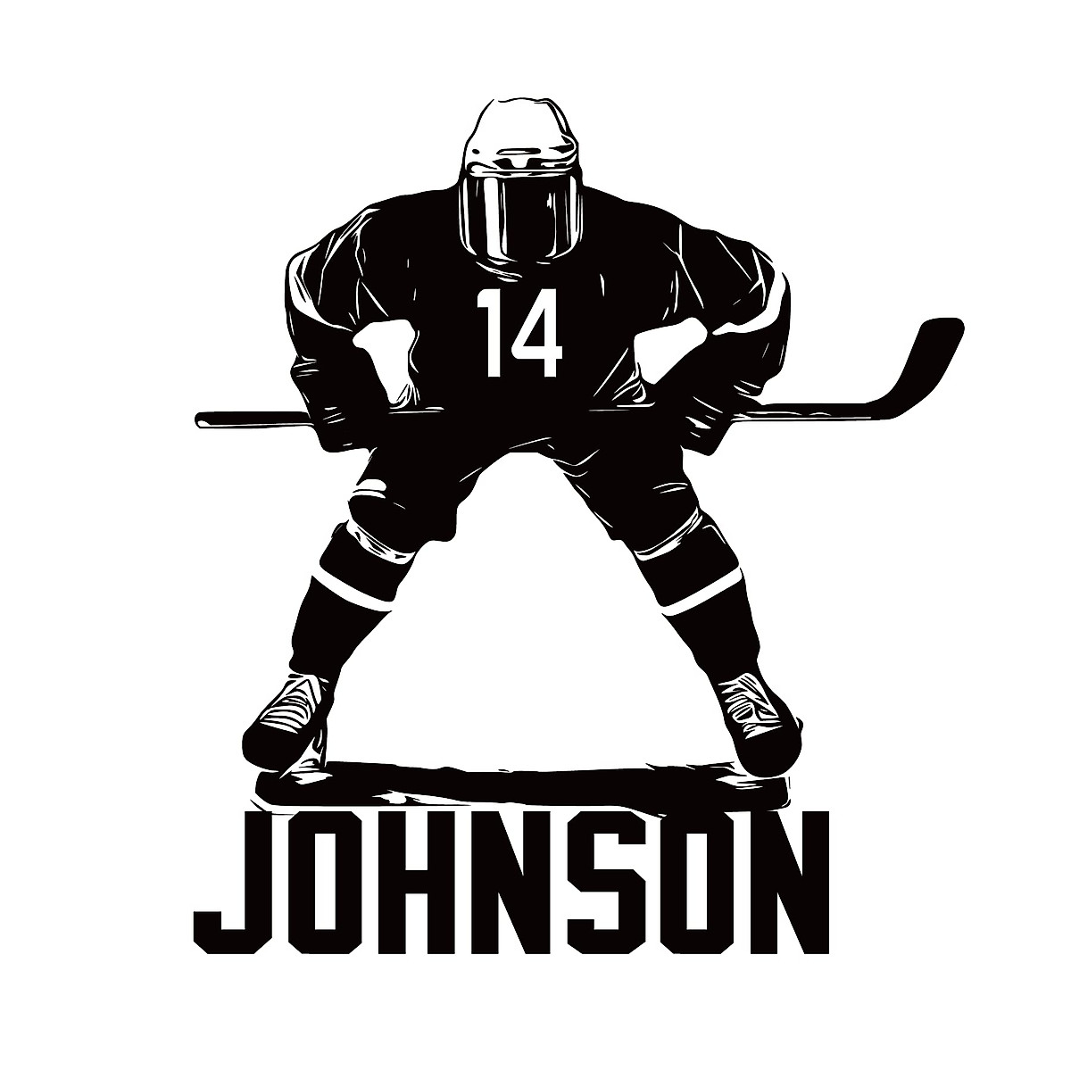 Personalized Wall Decal Hockey Player - Custom Your Own Name & Numbers - Custom Player Jerseys Vinyl Decal Sticker Nursery Decor - Nice Holyday Gift (PDes-4)