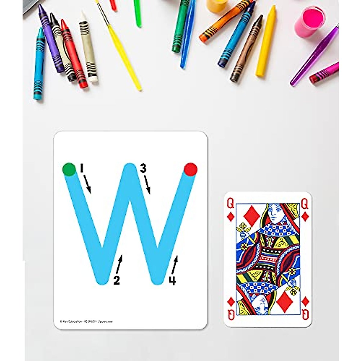 Key Education Uppercase Letters: Textured Touch and Trace Cards—Color-Coded Alphabet Cards with Tracing Points and Directional Arrows, Alphabet Learning and Letter Recognition Skills (26 pc)