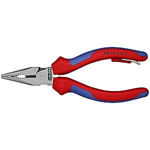 KNIPEX Tools - Needle-Nose Combination Pliers, Multi-Component, Tethered Attachment (0822145TBKA)