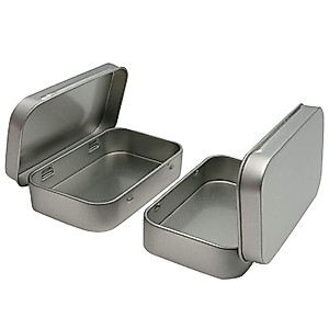 12 Pcs Metal Hinged Tin Box Container Mini Portable Small Storage Container Kit with Lid for Home Storage 3.7x2.3x0.8 inch.