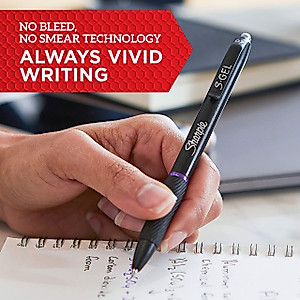 SHARPIE S-Gel, Gel Pens, Medium Point (0.7mm), Purple Gel Ink Pens, 12 Count