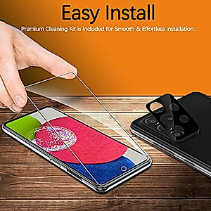 Ferilinso [5 Pack 3 Pack Screen Protector + 2 Pack Camera Lens Protector for Samsung Galaxy A52 4G&5G/ A52s 5G [HD] [Tempered-Glass] [Case Friendly] [Anti-Fingerprint] [Easy Installation]