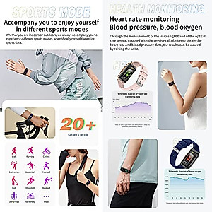 FORSINING Smart Watch Heart Rate Blood Oxygen Monitor 1.47" for Women Men Speed Measurement Sleep Tracker IP67 Waterproof for Android iOS Phones, Black Black
