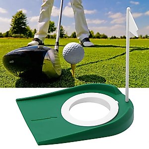 Putting Cup Indoor Outdoor Practice Training Aids with Flag Plastic Putting Cup Putting Hole Putter Regulation Cup