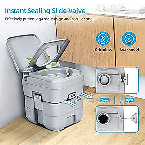 YITAHOME Portable Toilet and Camping Sink, 5.3 Gallon RV Flush Porta Potty, 30 L Hand Washing Station, for Outdoor, RV, Boat, Camper, Travel