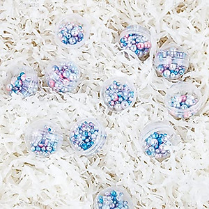 AUEAR, 50 Pack Translucent Small Round Capsules 1.1 Inch Vending Machine Capsules Empty Plastic Gumball Machine Containers for Party Favor Prize