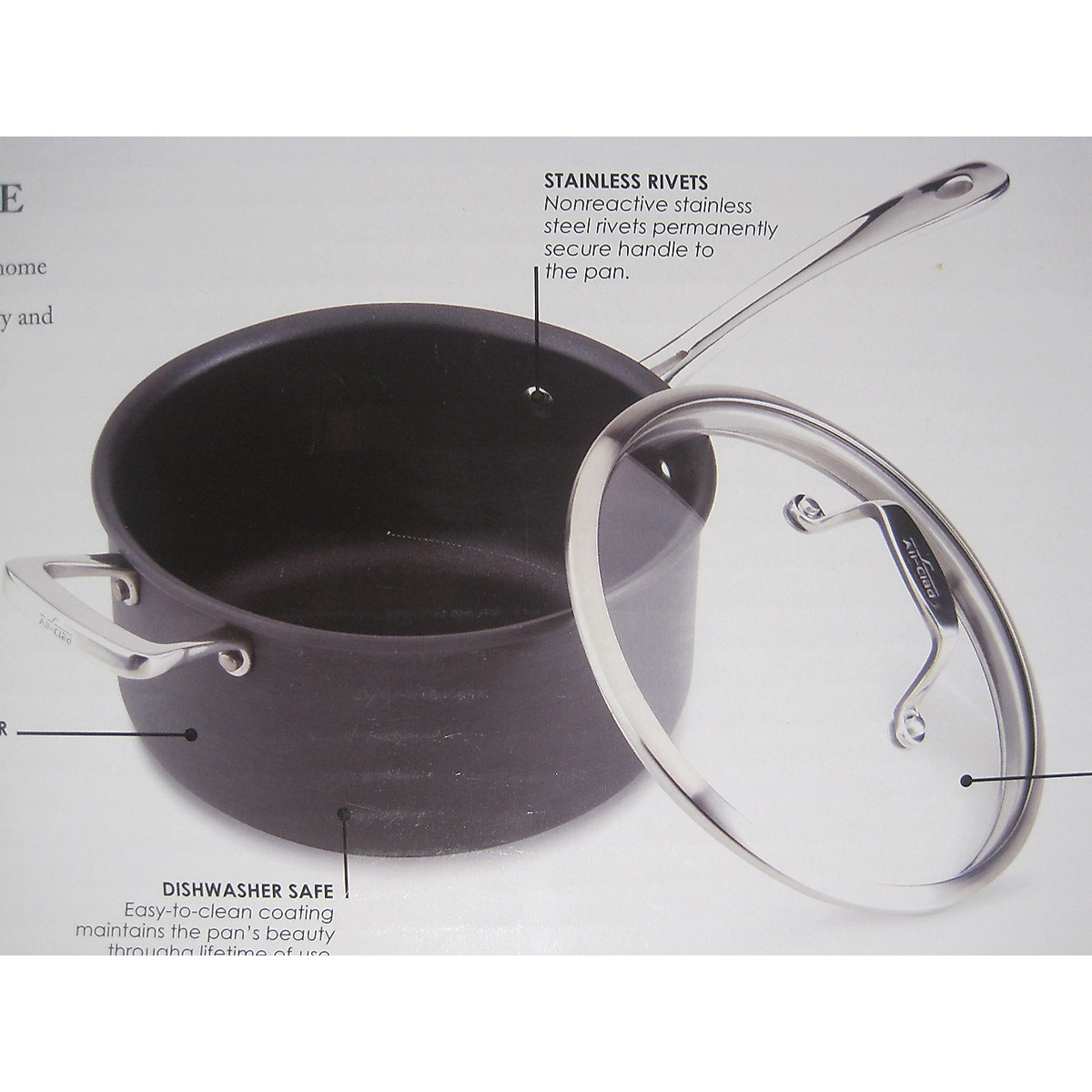 All-Clad B3 Nonstick 3 Qt. Sauce Pan With Loop & Glass Lid