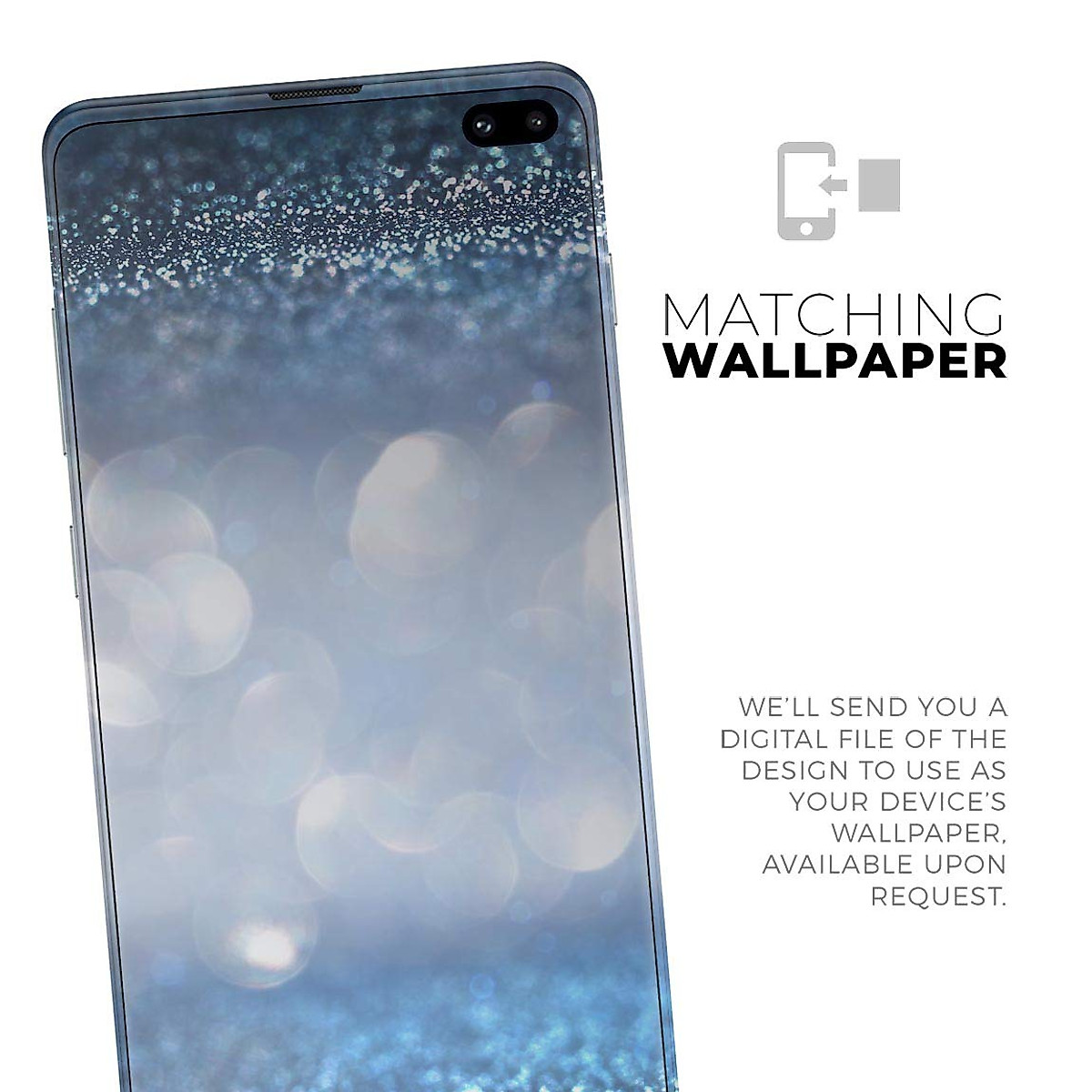 DesignSkinz Royal Blue and Silver Glowing Orbs of Light Protective Vinyl Decal Wrap Skin Cover Compatible with The Samsung Galaxy S20 (Screen Trim & Back Glass Skin)