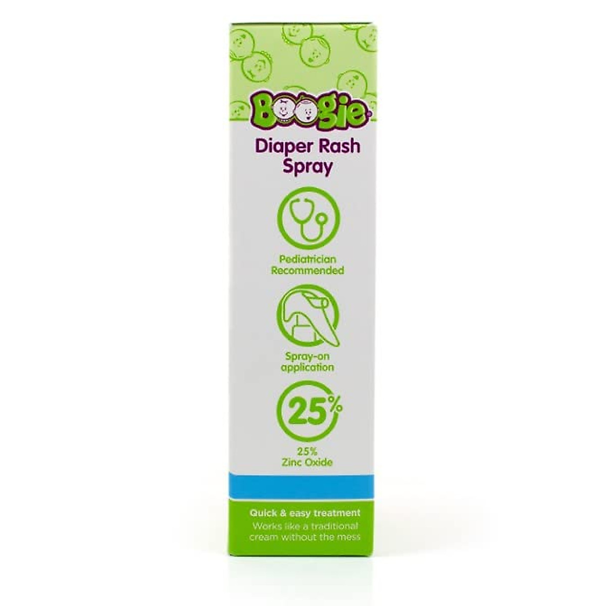 Diaper Rash Cream Spray by Boogie Bottoms, Travel Friendly No-Rub Touch Free Application for Sensitive Skin, from The Maker of Boogie Wipes, Over 200 Sprays per Bottle, 1.7 oz