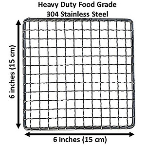 Branded Boards Portable Bushcraft Stainless BBQ Small Cooking Grill Grate & Burlap Hemp Drawstring Bag, Camping, Campfires Backpacking, Hunting & Fishing. (Small Grill & Bag ONLY)