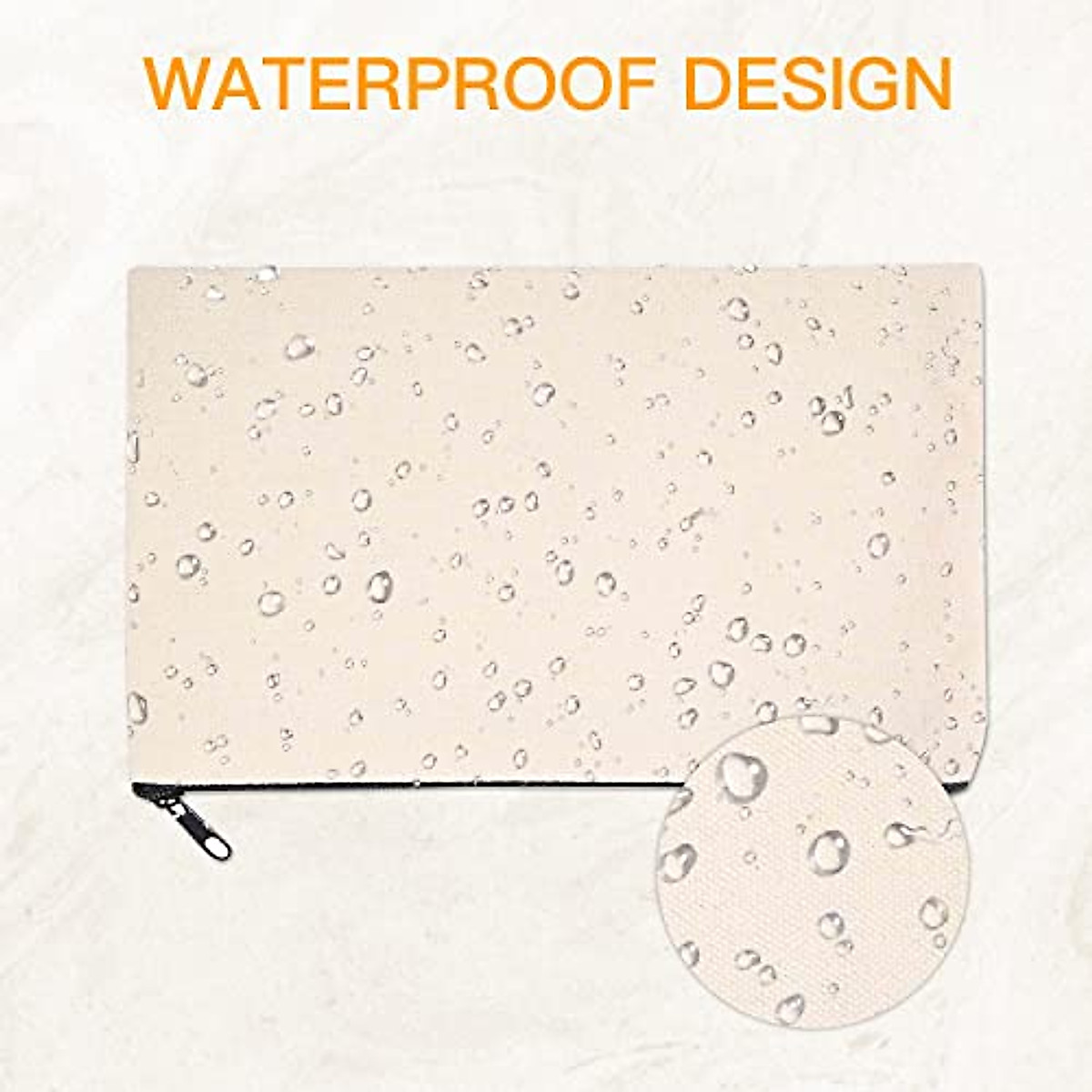 Visbouble 10 Pack Blank Craft DIY Canvas Makeup Bag - Cosmetic Bag with Zipper, Plain Pencil Case Pen Pouch for Cricut, Travel Toiletry Small Bag with 10 PCS Individual Gift Packaging