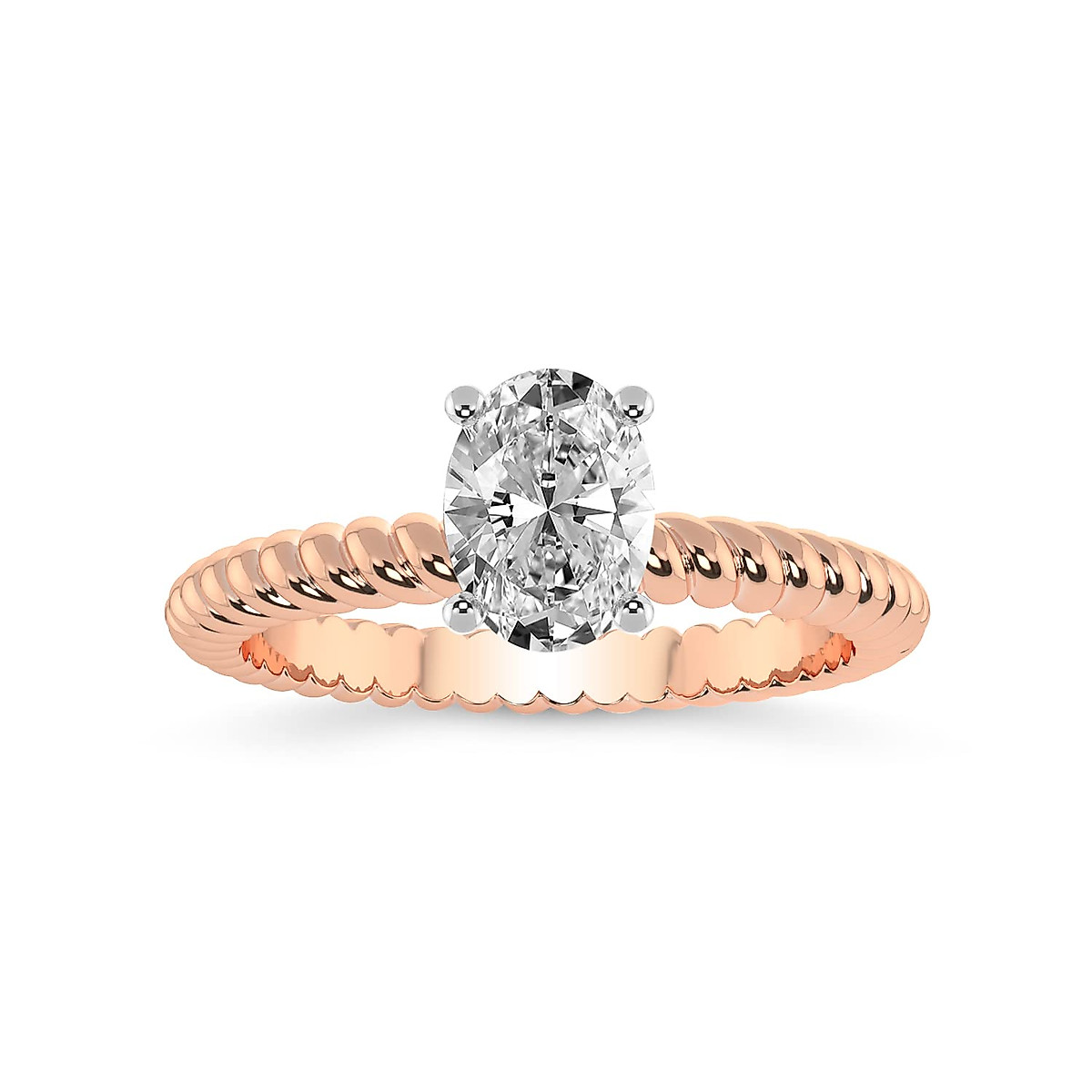 FRIENDLY DIAMONDS 2 Carat IGI Certified Oval Shape Lab Grown Diamond Ring | 14K Or 18K in White, Yellow Or Rose Gold | Sansa Solitaire Diamond Engagement Ring | FG-VS1-VS2 Quality