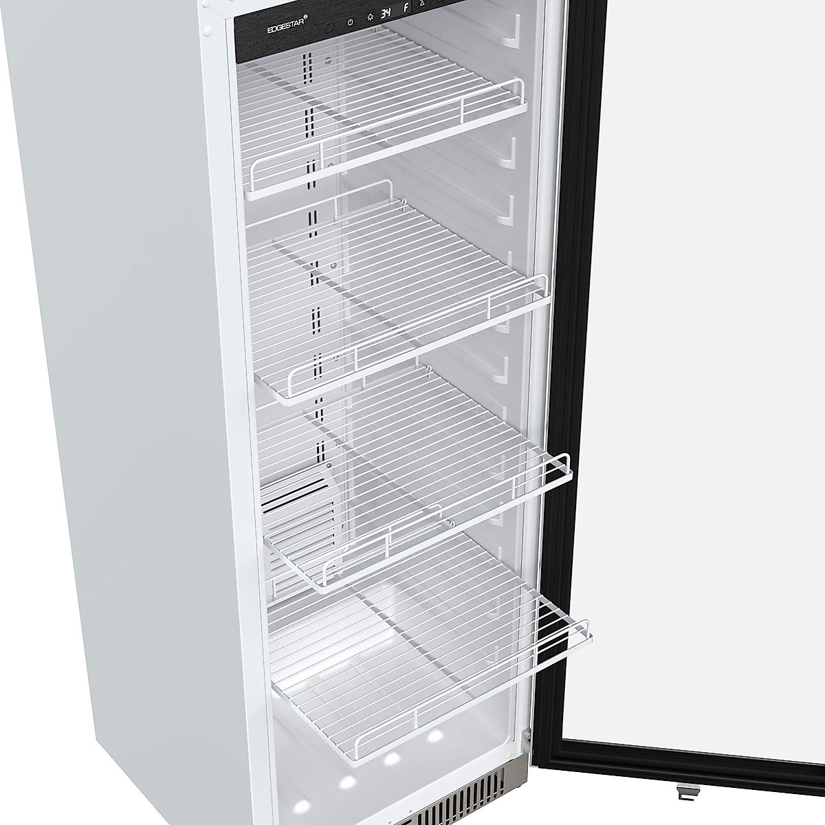 EdgeStar VBM101 22 Inch Wide 10.1 Cu. Ft. Commercial Beverage Merchandiser With Temperature Alarm and Reversible Door - Stainless Steel