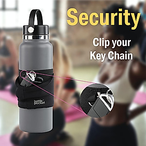 Bottle Pocket, Pocket for Bottle (Wide, Black & Gray)