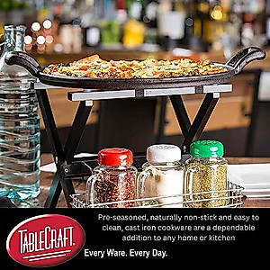 TableCraft 13.5" Pre-seasoned Cast Iron Baking and Pizza Pan | Commerical Quality for Restaurant or Home Kitchen Use